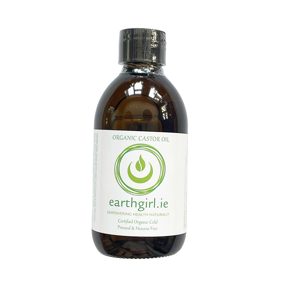 250ml Organic Cold Pressed Castor Oil Brown Glass Bottle - earthgirl.ie